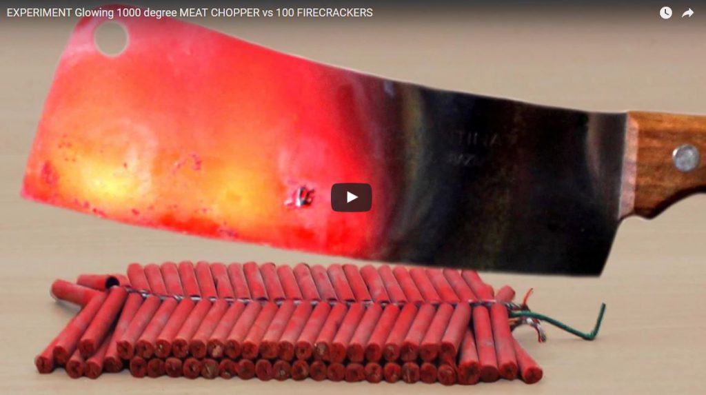 EXPERIMENT Glowing 1000 degree MEAT CHOPPER vs 100 FIRECRACKERS - Vicious Kangaroo