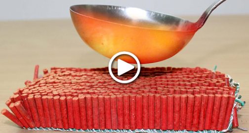 EXPERIMENT Glowing 1000 degree LADLE vs 700 FIRECRACKERS - Vicious Kangaroo